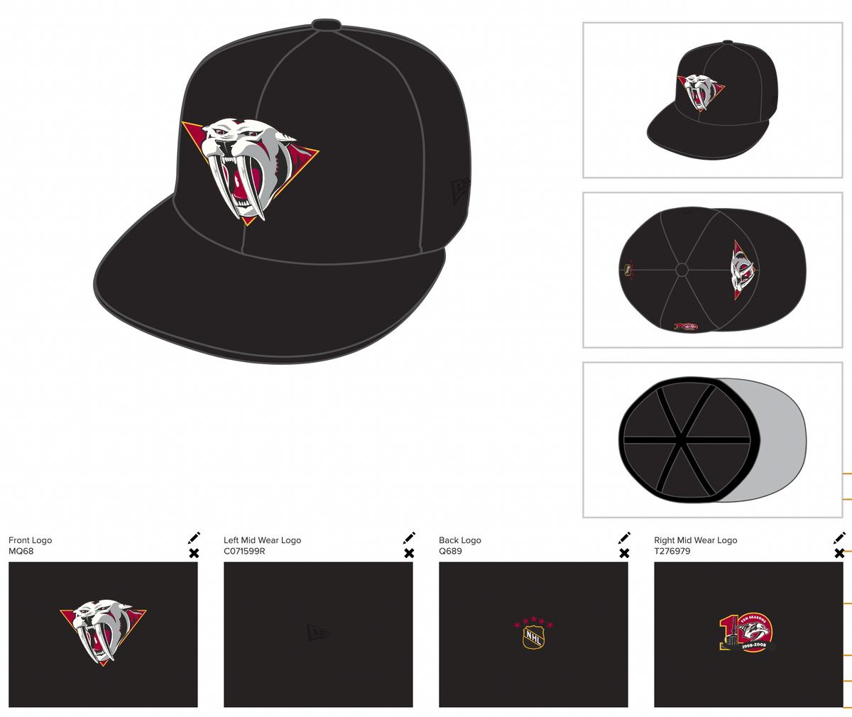 Nashville Predators 10 Years Patch New Era 59Fifty Fitted Hat (Black G ...