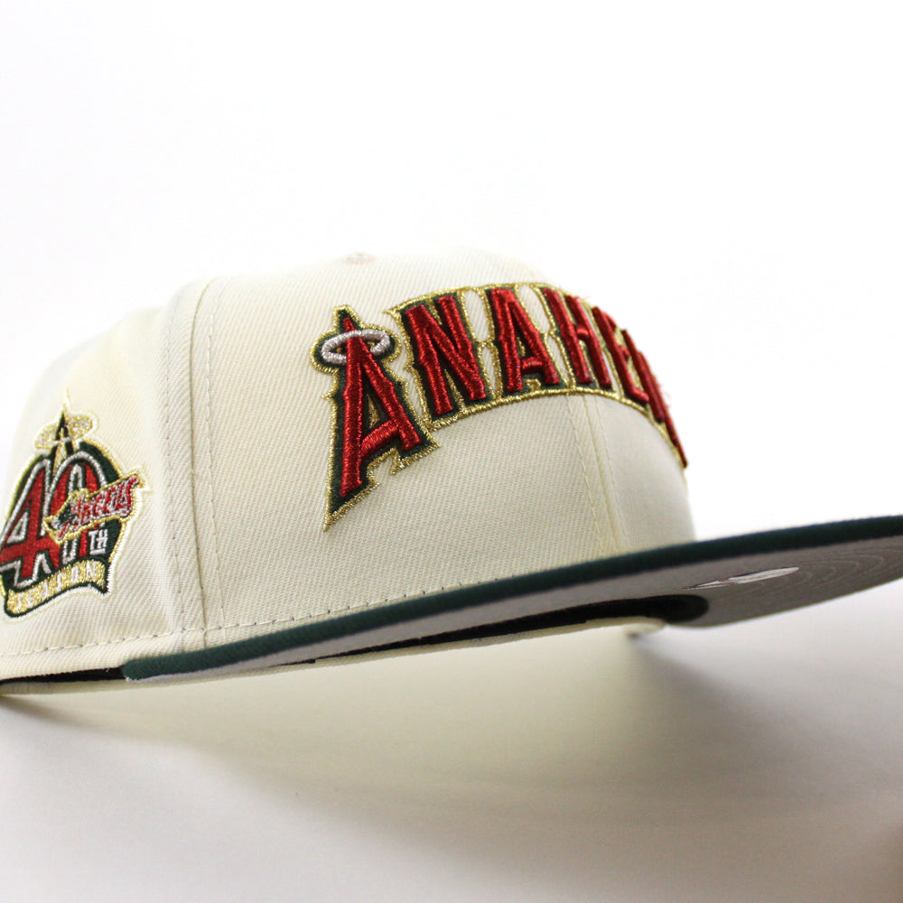 Anaheim Angels 40th Season New Era 59Fifty Fitted Hat (Chrome White Gr ...