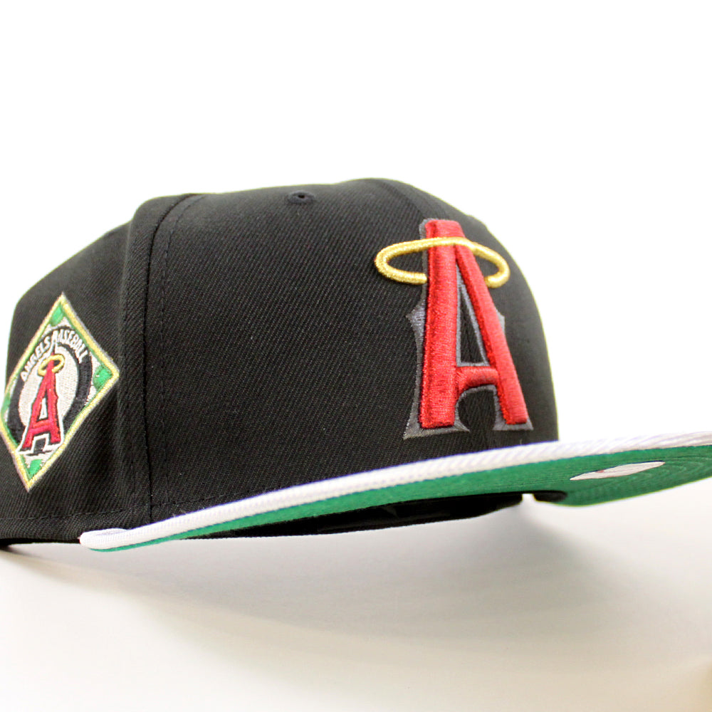 Anaheim Angels Angel Patch New Era 59Fifty Fitted Hat (Black Silver Gr ...