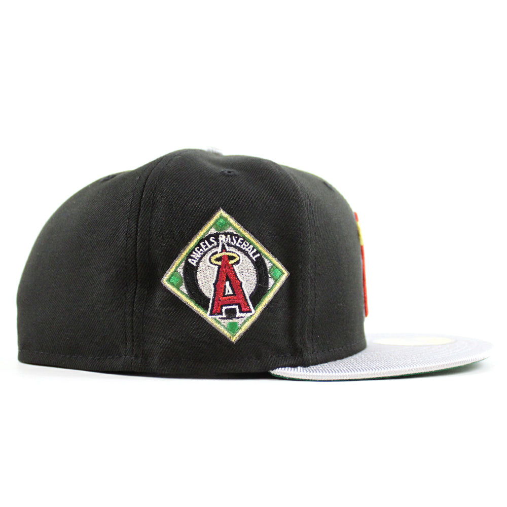 Anaheim Angels Angel Patch New Era 59Fifty Fitted Hat (Black Silver Gr ...