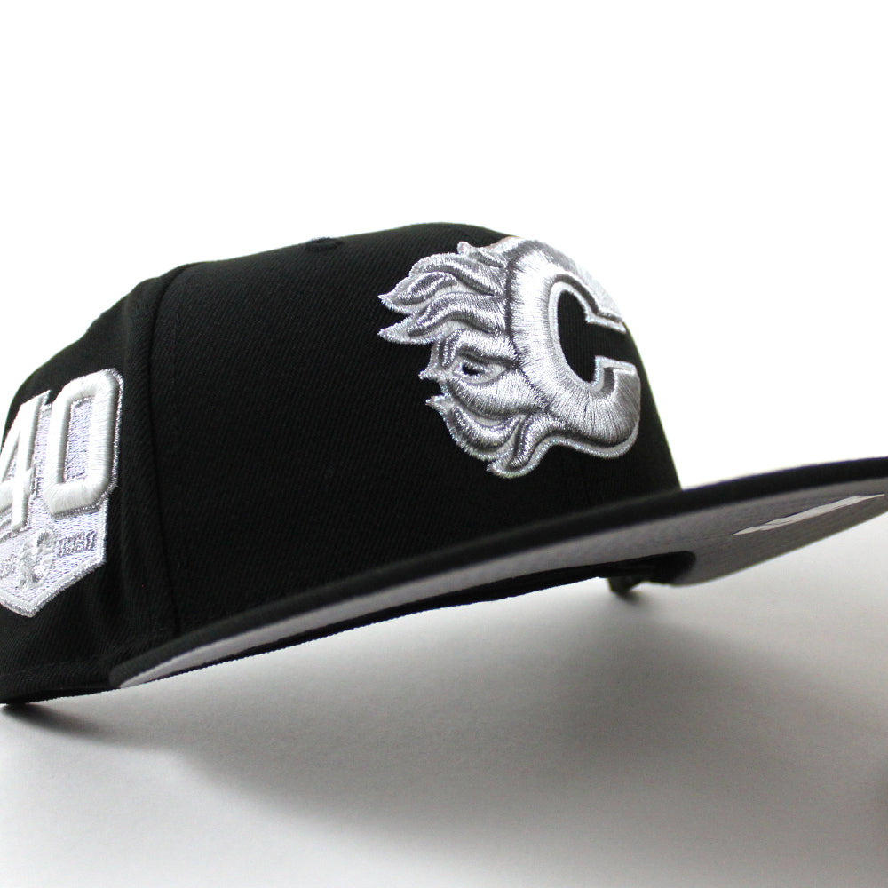 Calgary Flames 40 Years Patch New Era 59Fifty Fitted Hat (Black Gray U ...