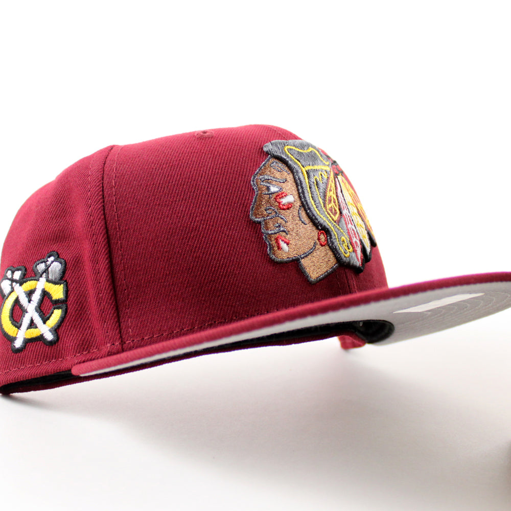 Chicago Blackhawks Black Hawks Logo New Era 59Fifty Fitted Hat (Cardin ...