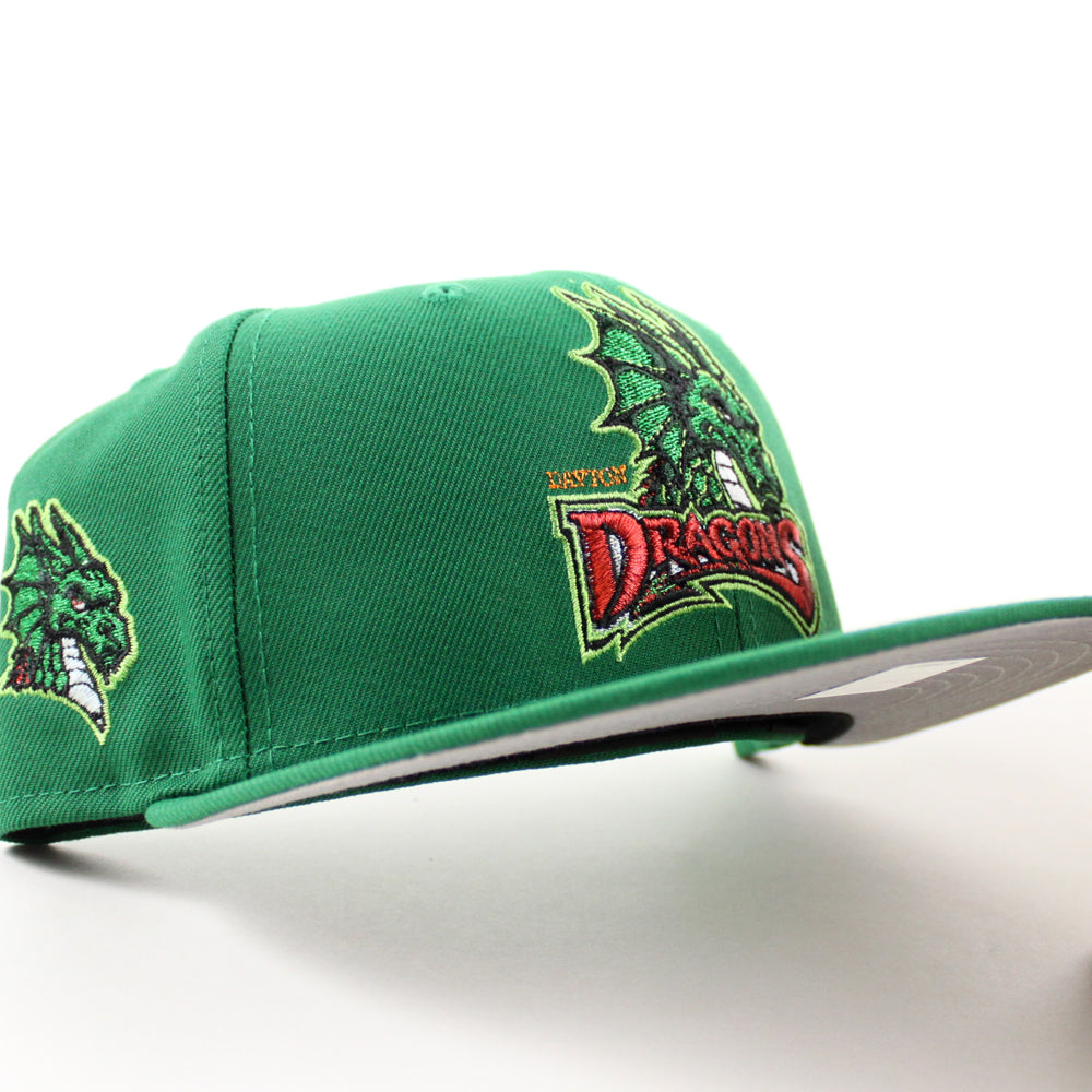 Dayton Dragons Dragon Patch New Era 59Fifty Fitted Hat (Kelly Green Gr ...