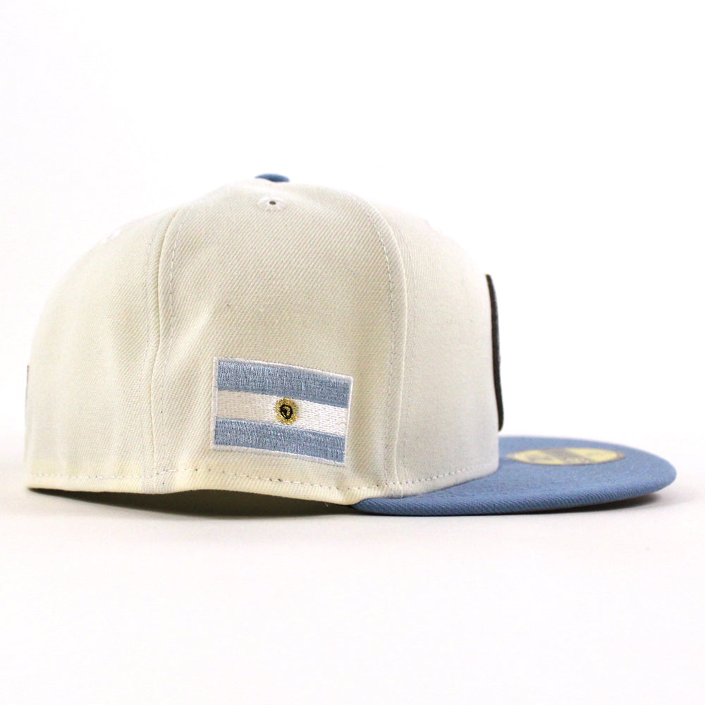 Inter Miami CF Argentina Flag New Era 59Fifty Fitted Hat (Chrome White ...