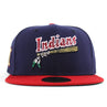 Kinston Indians Indians Patch New Era 59Fifty Fitted Hat (Navy Scarlet ...