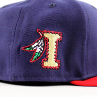 Kinston Indians Indians Patch New Era 59Fifty Fitted Hat (Navy Scarlet ...
