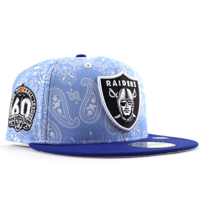 Las Vegas Raiders 60th Anniversary New Era 59Fifty Fitted Hat (Baby Bl ...