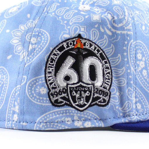 Las Vegas Raiders 60th Anniversary New Era 59Fifty Fitted Hat (Baby Bl ...