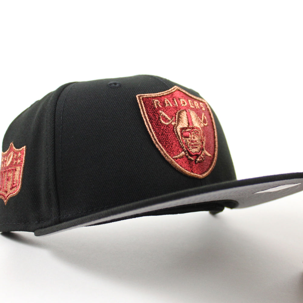 Las Vegas Raiders NFL Patch New Era 59Fifty Fitted Hat (Black Gray Und ...