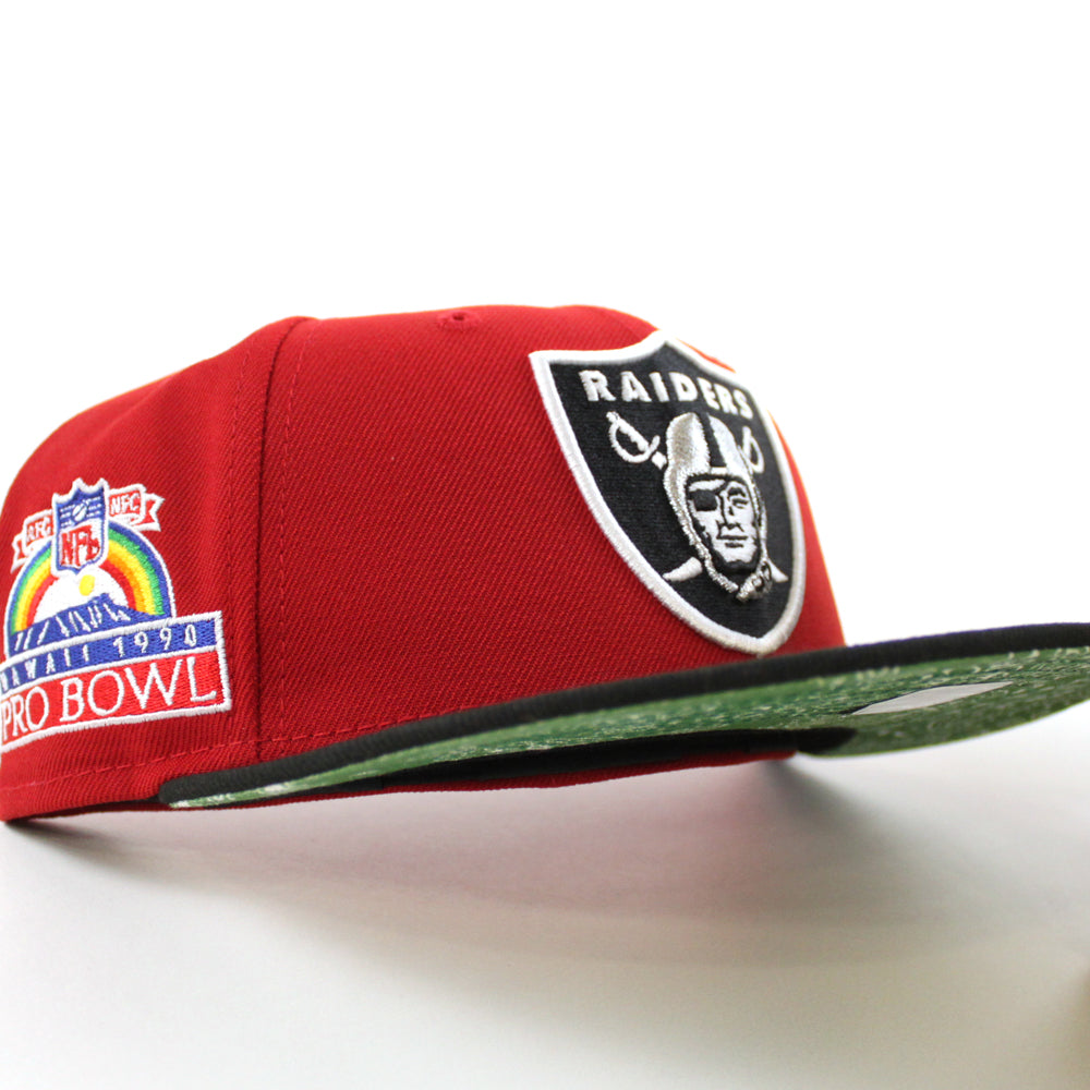 Las Vegas Raiders Pro Bowl New Era 59Fifty Fitted Hat (Scarlet Red Bla ...