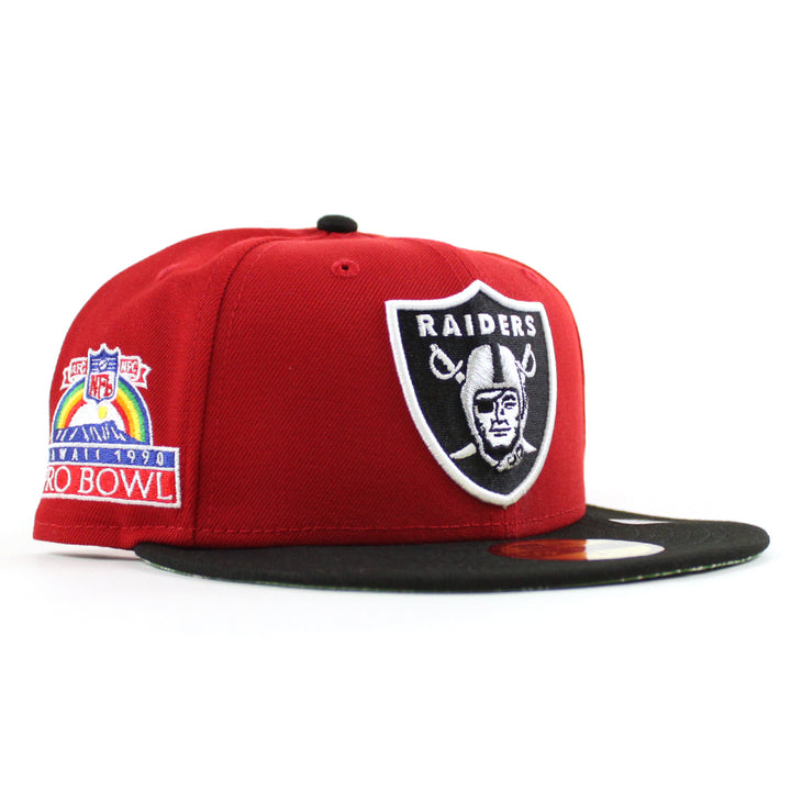 Las Vegas Raiders Pro Bowl New Era 59Fifty Fitted Hat (Scarlet Red Bla ...