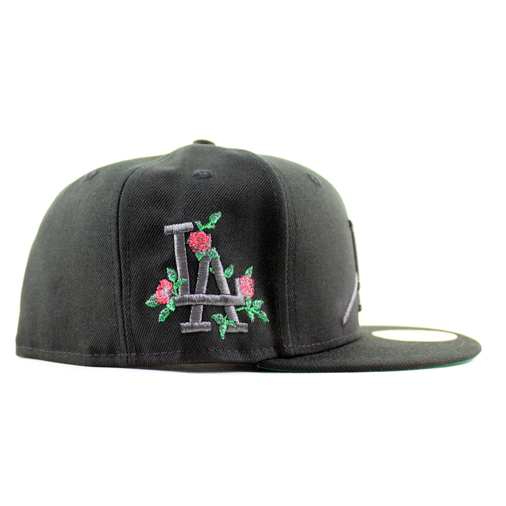 Los Angeles Dodgers Rose New Era 59Fifty Fitted Hat (Black Green Under ...