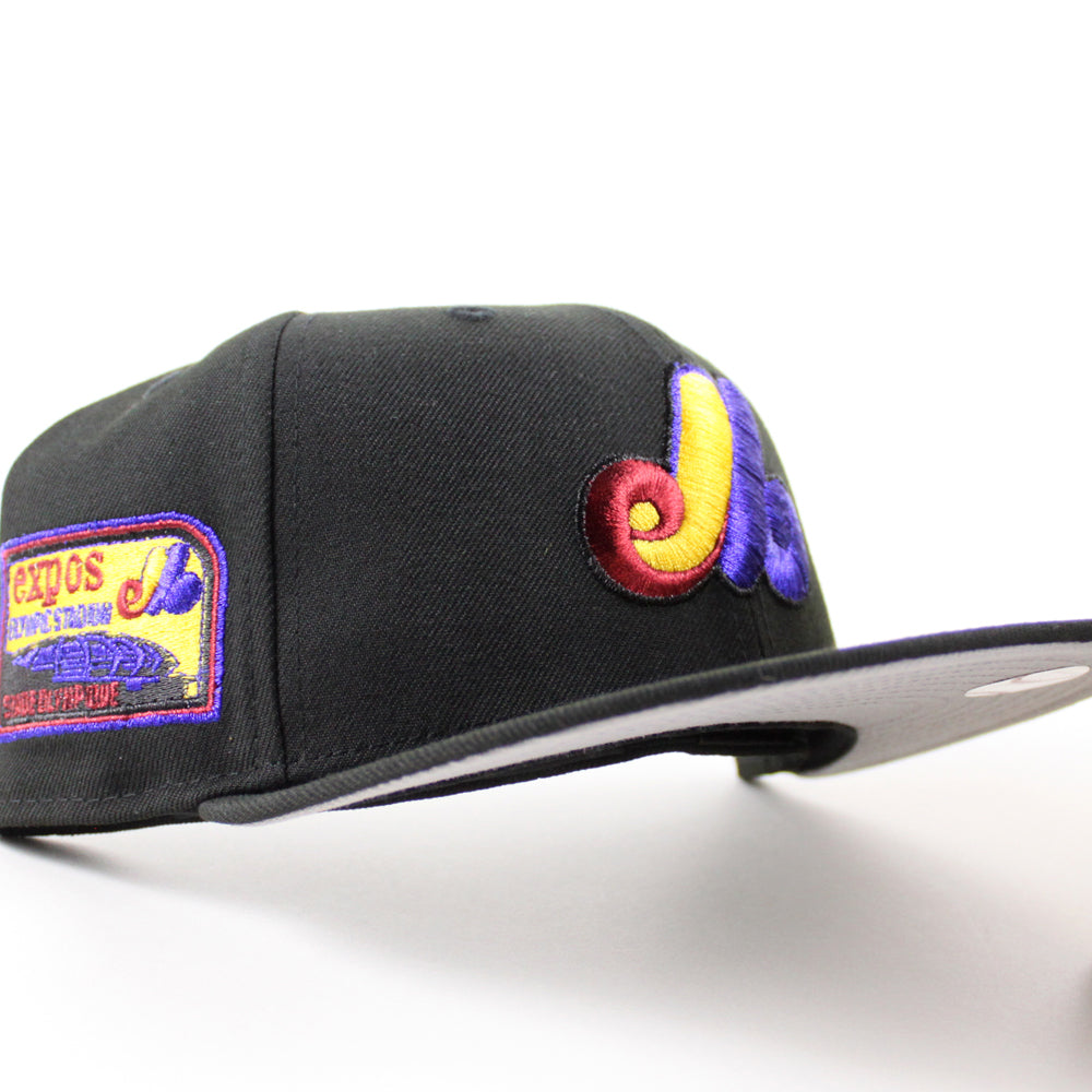 Montreal Expos Olympic Stadium New Era Fitted 59Fifty Hat (Black Gray ...