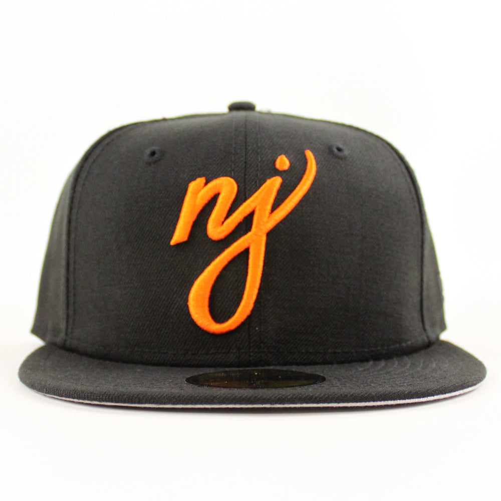 NJ Script New Era 59Fifty Fitted Hat (Black Orange Gray Under Brim ...