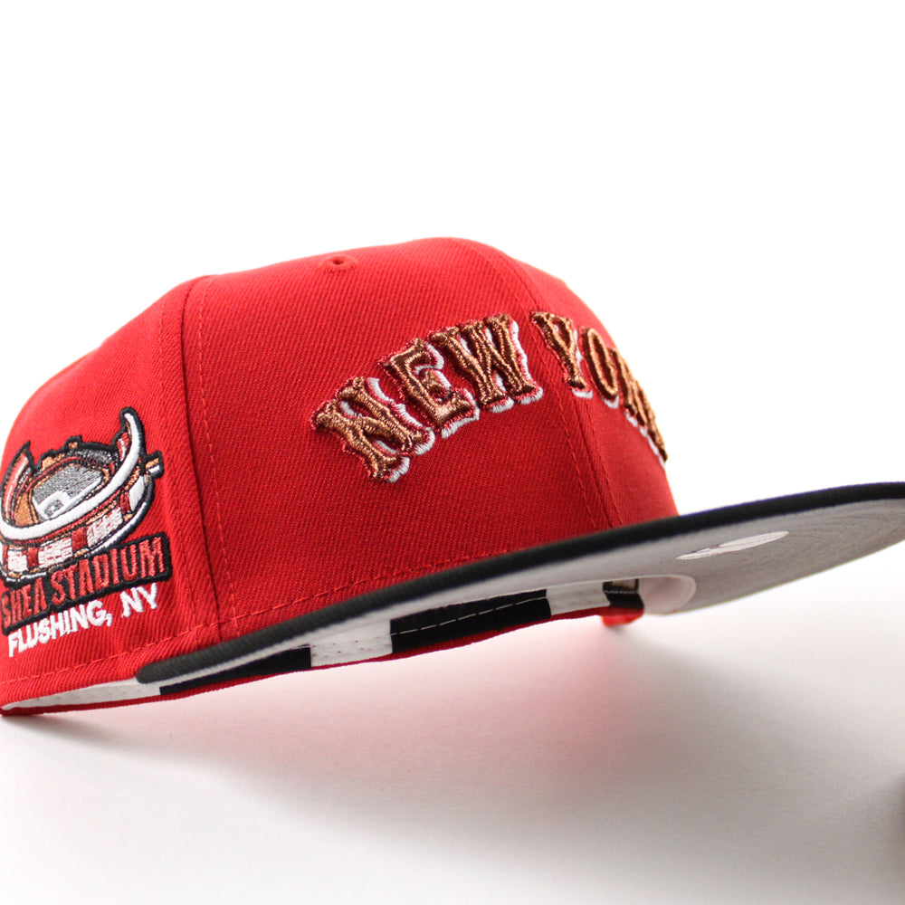 New York Mets Flushing Stadium New Era 59Fifty Fitted Hat (Scarlet Red ...