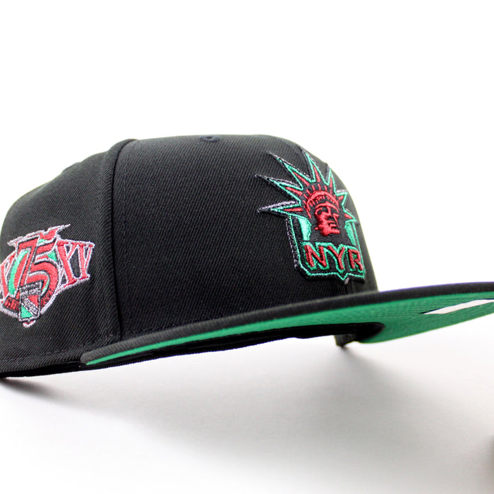 New York Rangers 75 Years New Era 59Fifty Fitted Hat (Black Green Unde ...