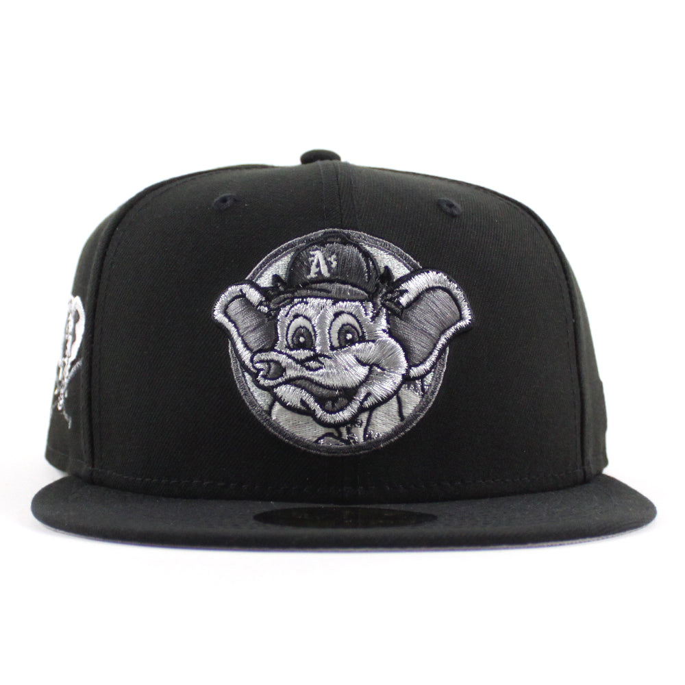 Oakland Athletics Elephant Patch New Era 59Fifty Fitted Hat (Black Gra ...