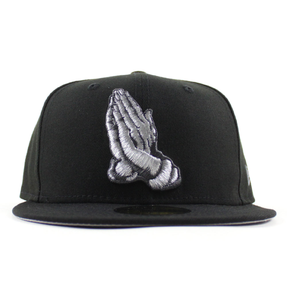 Praying Hands New Era 59Fifty Fitted Hat (Black Gray Under Brim With P ...