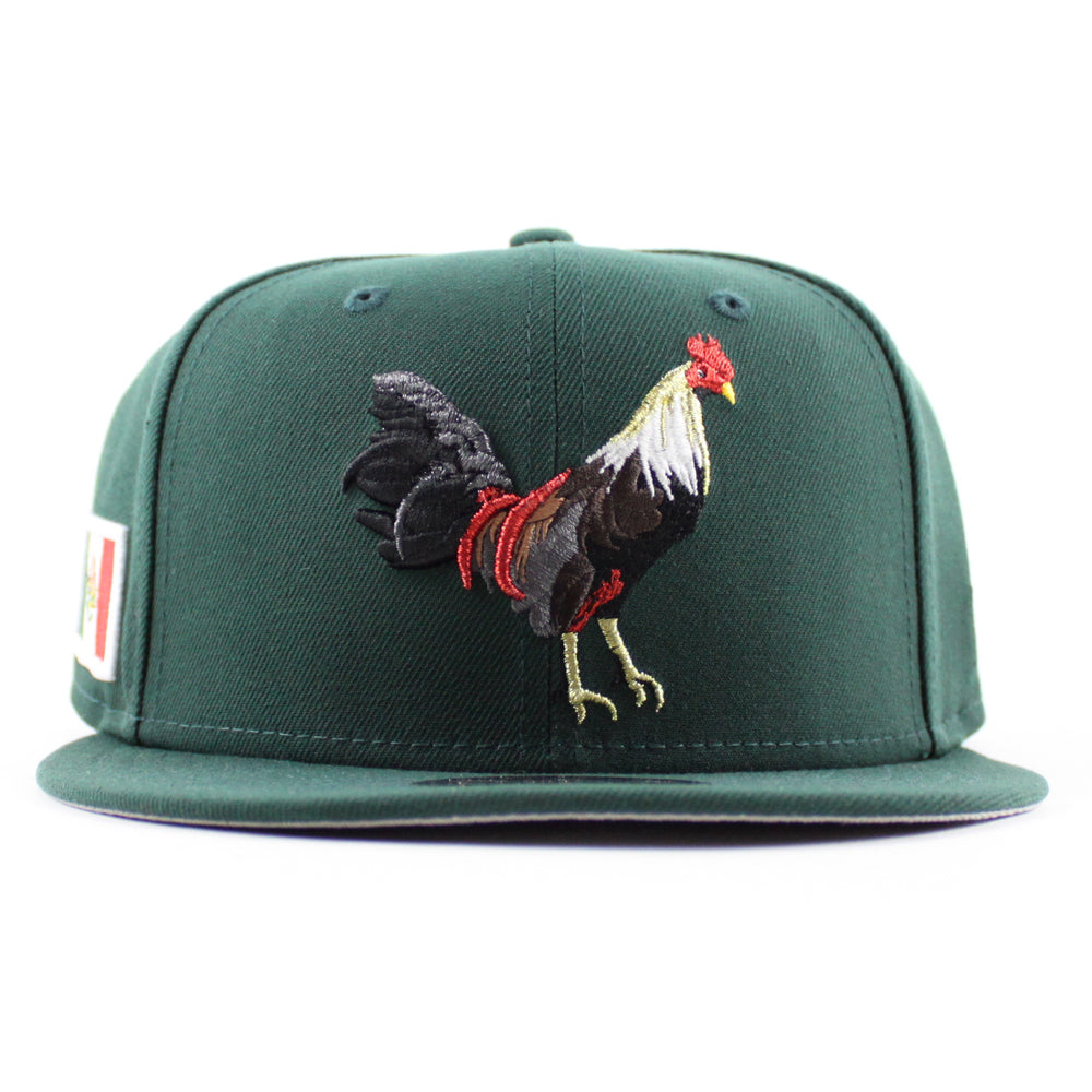 ROOSTER Mexico Flag New Era 9Fifty Snapback Cap (Dark Green Gray Under ...