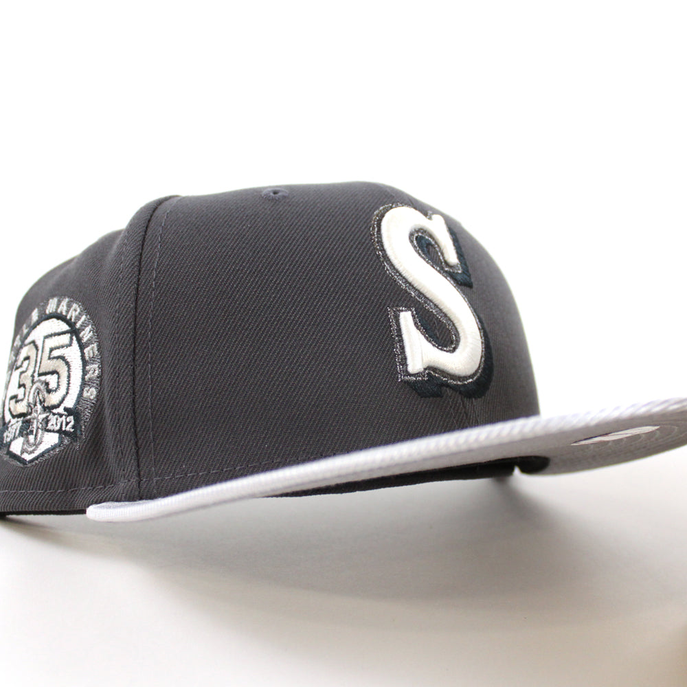 Seattle Mariners 35TH Anniversary New Era 59Fifty Fitted Hat (Graphite ...