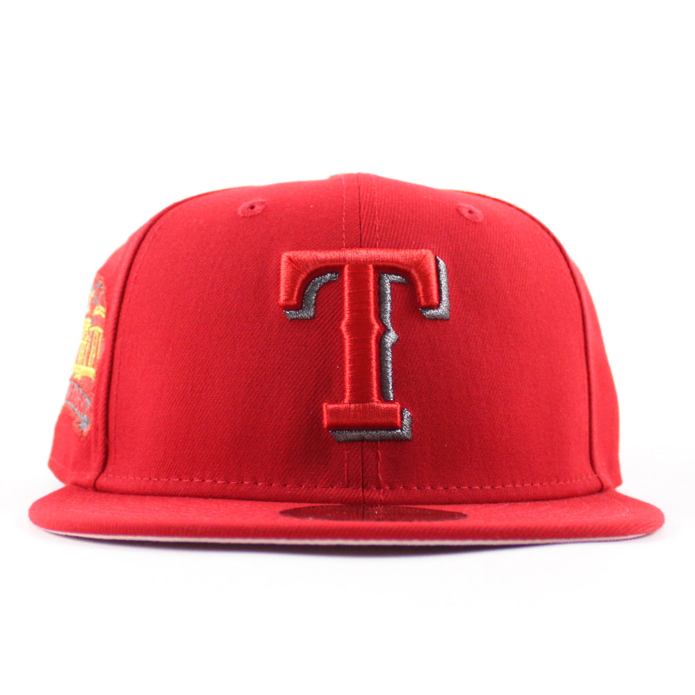 Texas Rangers Final Season Patch New Era 59Fifty Fitted Hat (Scarlet R ...