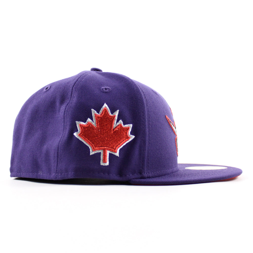 Toronto Raptors Maple Leaf Patch New Era 59Fifty Fitted Hat (Purple Re ...