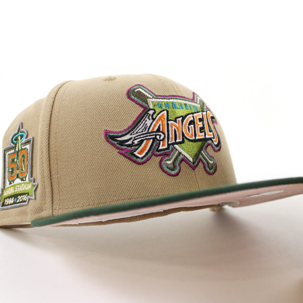 Anaheim Angels 50 ANGEL STADIUM New Era 59Fifty Fitted Hat (GITD CAMEL ...