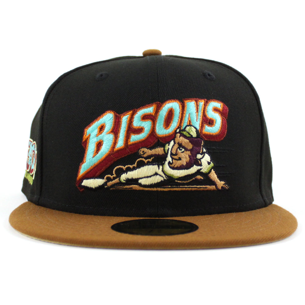 BUFFALO BISONS 30 SEASONS New Era 59Fifty Fitted Hat (BLACK TOASTED PE ...