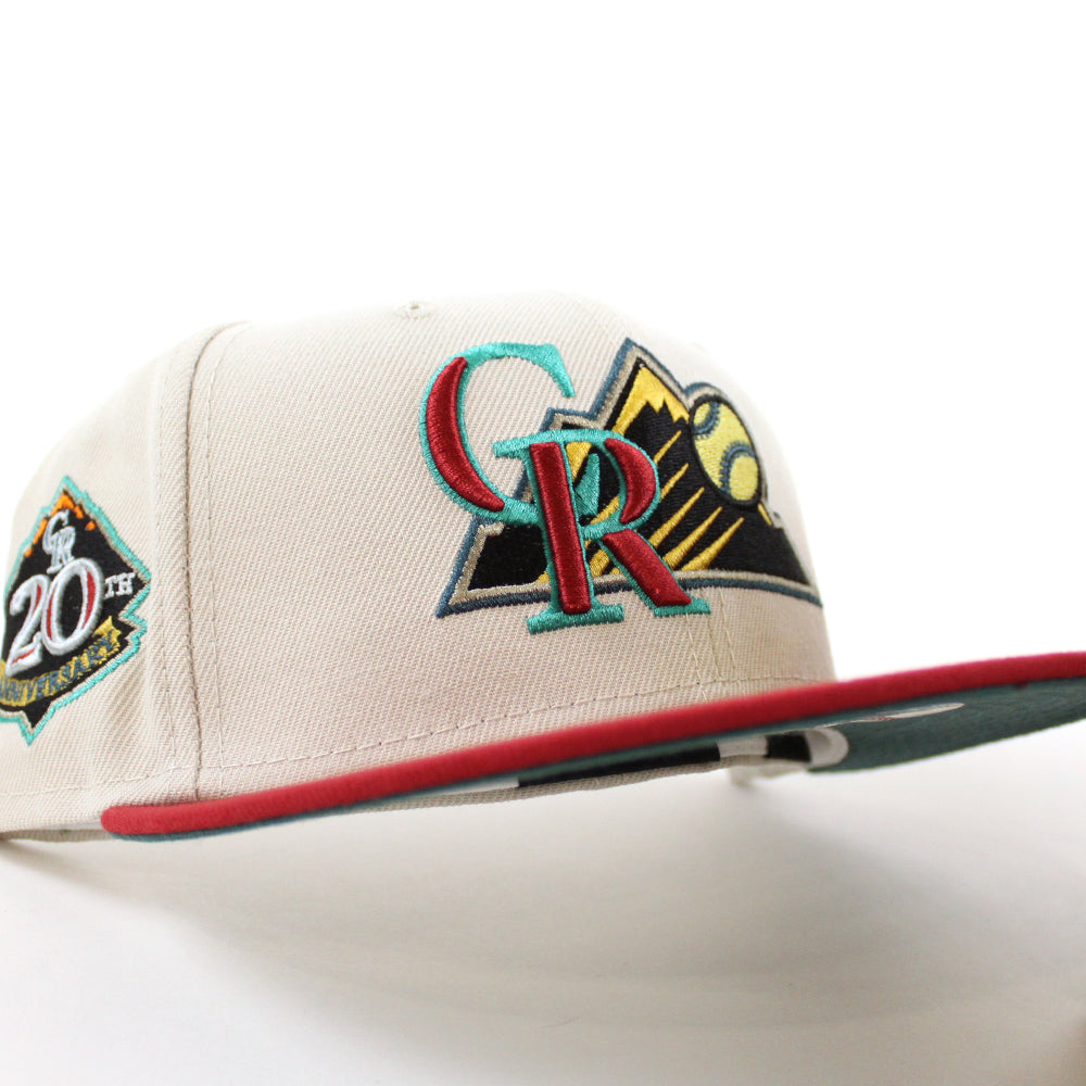 Colorado Rockies 20TH ANNIVERSARY New Era 59Fifty Fitted Hat (STONE PI ...