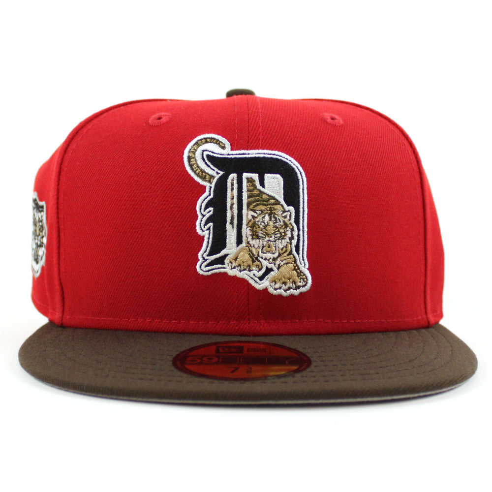 Detroit Tigers TIGER Patch New Era 59Fifty Fitted Hat (Scarlet Walnut ...