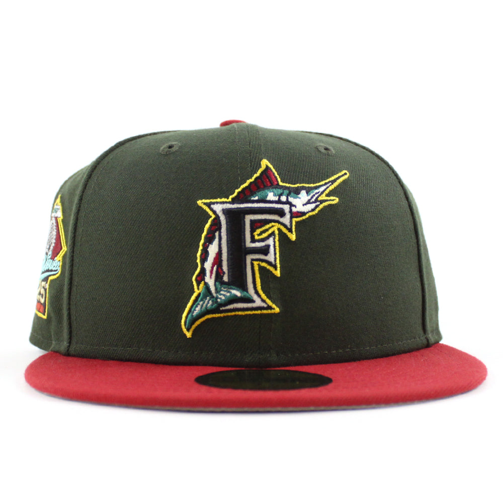 Florida Marlins 25th Anniversary New Era 59Fifty Fitted Hat (Seaweed G ...