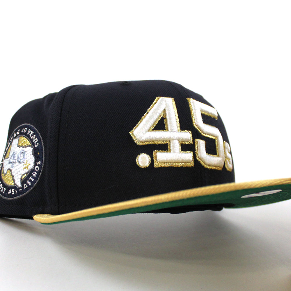 Houston Colt 45 New Era 59Fifty Fitted Hat (Navy Metallic Gold Green U ...