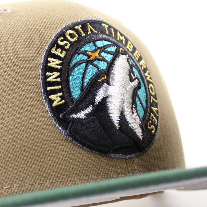 Minnesota Timberwolves NBA New Era 59Fifty Fitted Hat (Khaki Green Gra ...