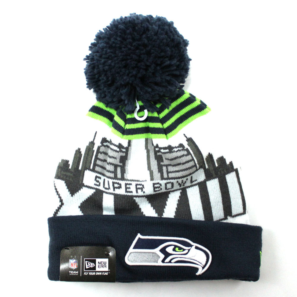 Seattle Seahawks Super Bow XLVIII New Era Pom Beanie (TEAM COLORS ...