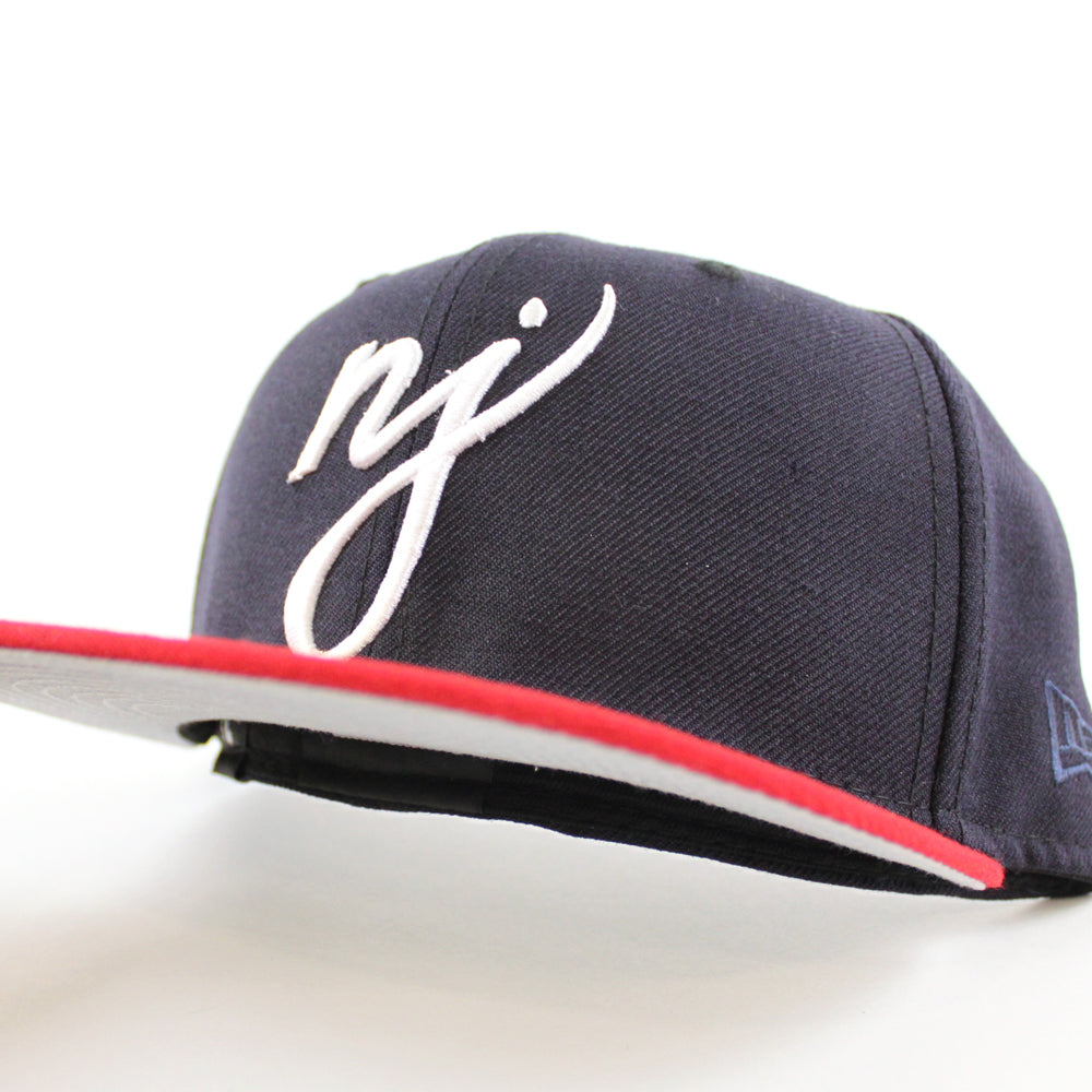 NJ Script New Era 59Fifty Fitted Hat (Navy Red Gray Under Brim) – ECAPCITY