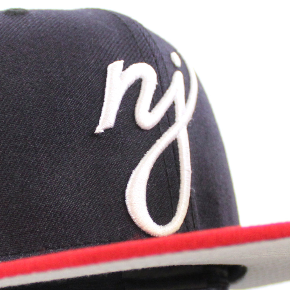 NJ Script New Era 59Fifty Fitted Hat (Navy Red Gray Under Brim) – ECAPCITY