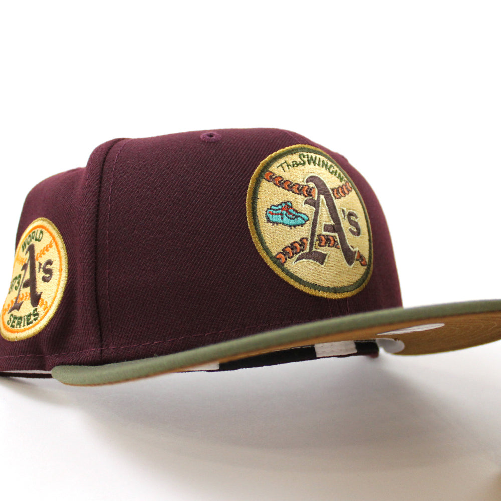 Oakland Athletics 1973 World Series New Era 59Fifty Fitted Hat (MAROON ...