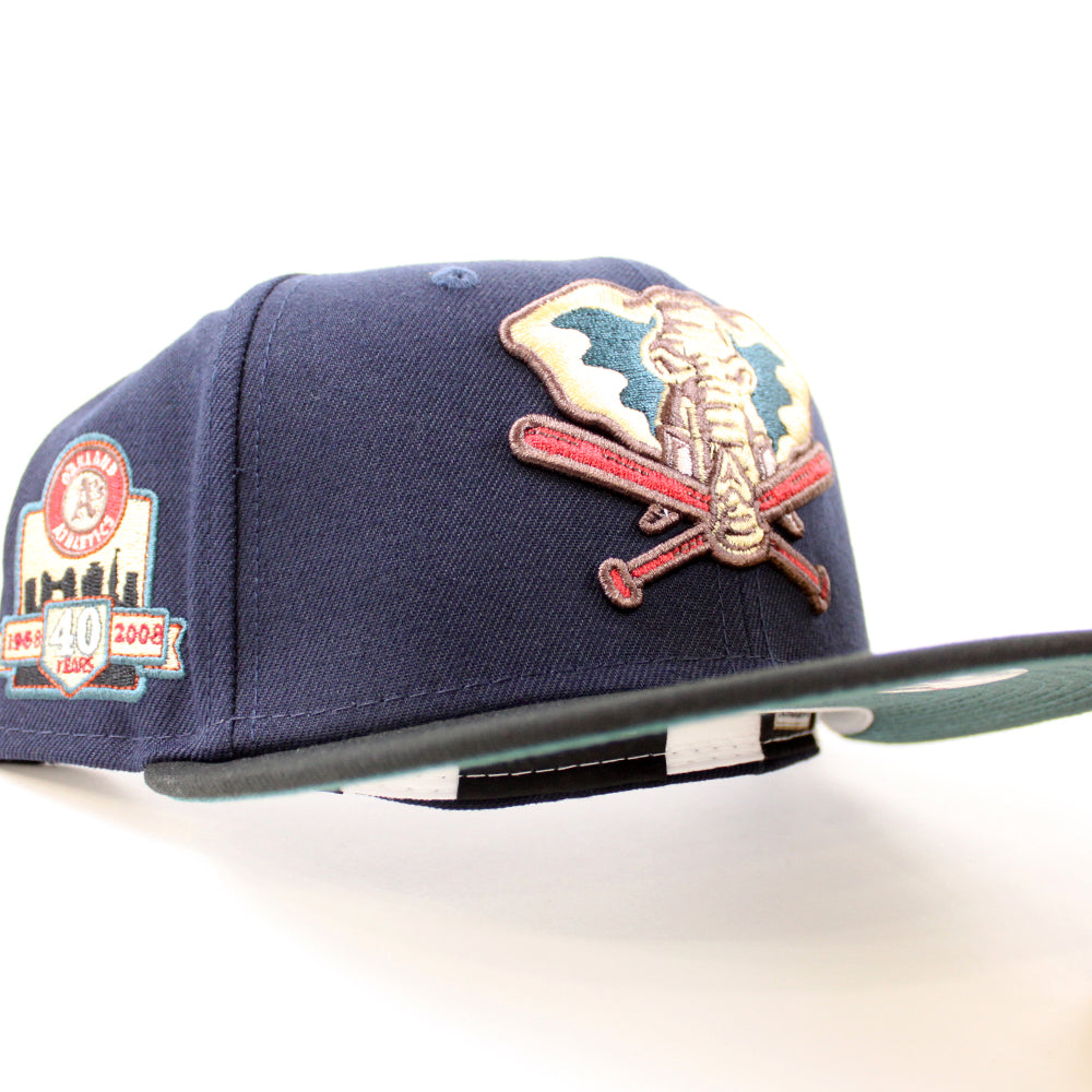 Oakland Athletics 40 YEARS New Era 59Fifty Fitted Hat (NIGHT SHIFT NAV ...