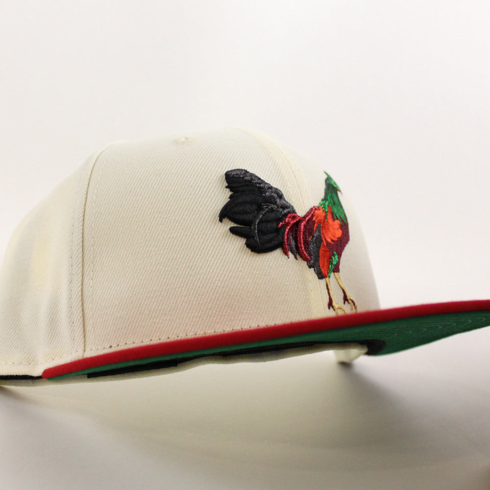 ROOSTER New Era 59Fifty Fitted Hat (Chrome White Scarlet Red Kelly Gre ...