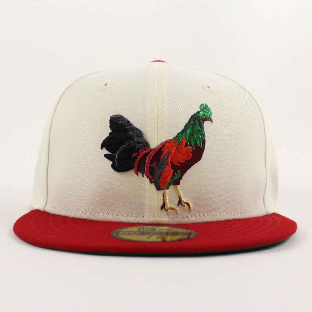 ROOSTER New Era 59Fifty Fitted Hat (Chrome White Scarlet Red Kelly Gre ...