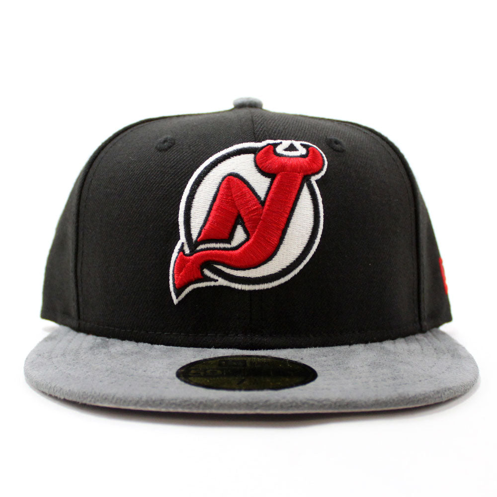 Suede Visor New Jersey Devils New Era 59Fifty Fitted Hats (Black Gray ...