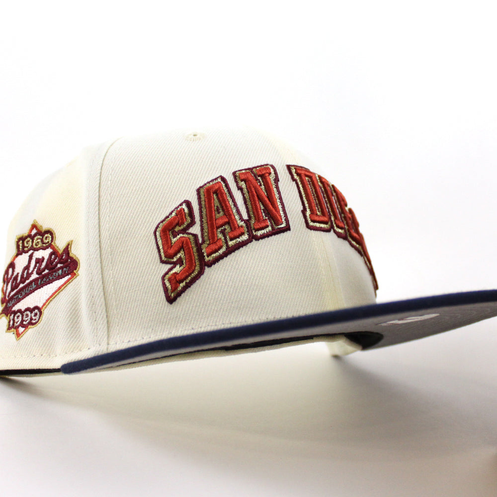 San Diego Padres 1969-1999 New Era 59Fifty Fitted Hat (Chrome White, O ...