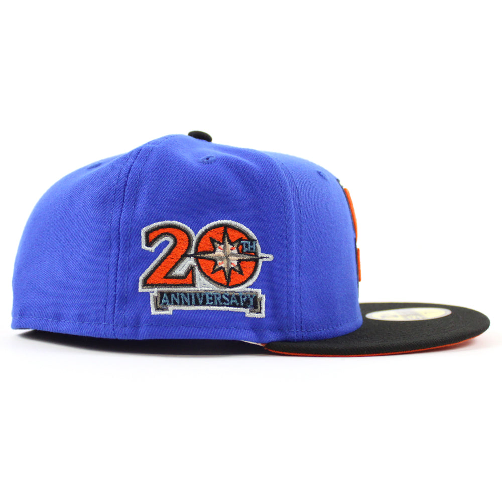 Seattle Mariners 20TH ANNIVERSARY New Era 59Fifty Fitted Hat (GITD BLU ...