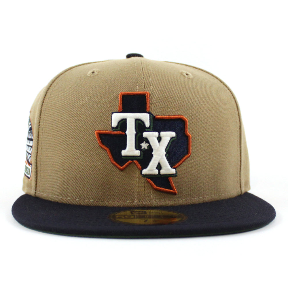Texas Rangers Inaugural Season New Era 59Fifty Fitted Hat (GITD Khaki ...
