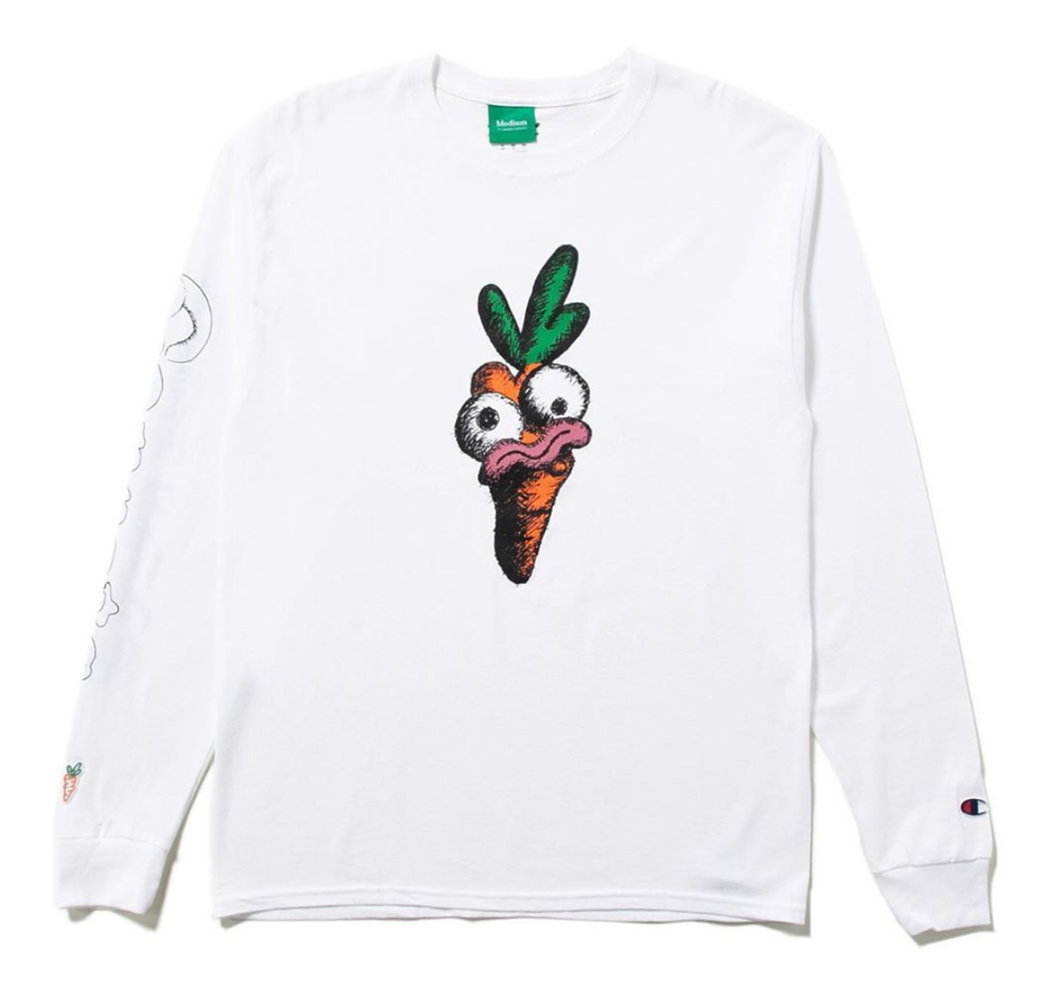 Carrrots by Nathan CARROT FACE LONG SLEEVE (White) - CARROT JUICE ...