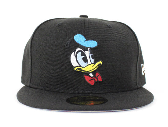 Donald Duck New Era 59Fifty Fitted Hat (Black Gray Under Brim) - DISNEY ...