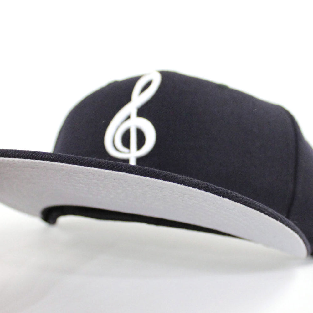 G Clef Music Note New Era Fitted Hat (Navy Gray Under Brim) – ECAPCITY
