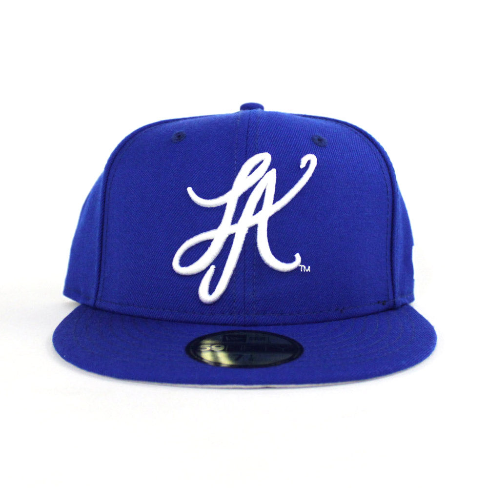 LA Script New Era 59Fifty Hat (LA DODGERS COLORS GRAY UNDER BRIM ...