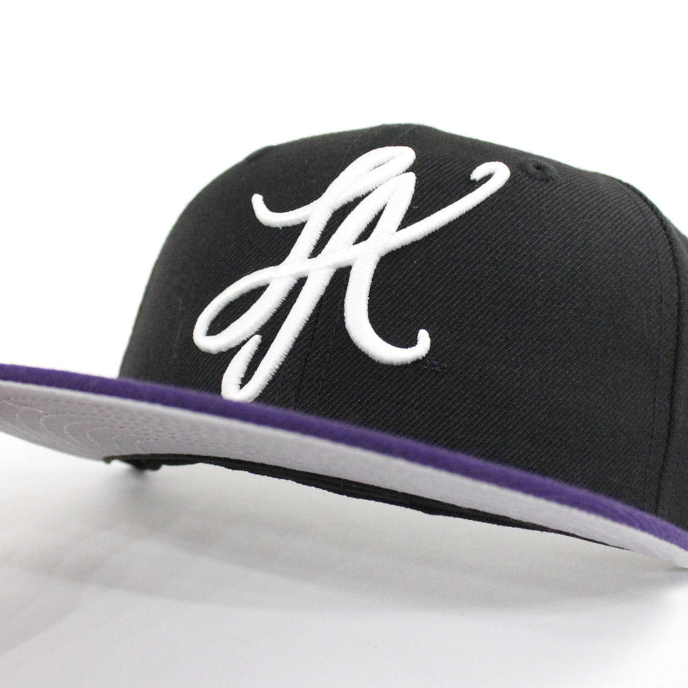 LA Script New Era 59Fifty Hat (LA Lakers Color Way Gray Under Brim ...