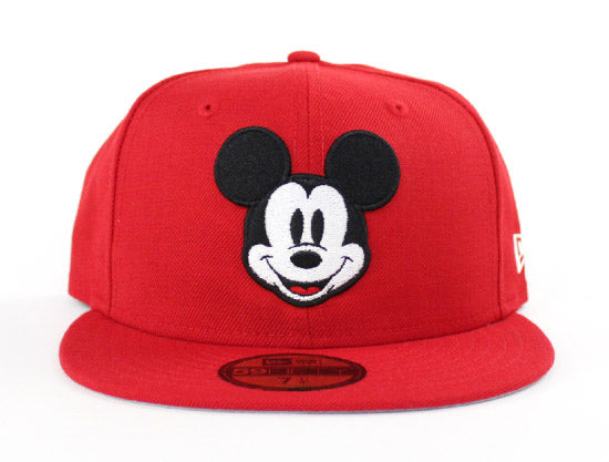 Mickey Mouse New Era 59Fifty Fitted Hat (Red Gray Under Brim) - 5950 ...